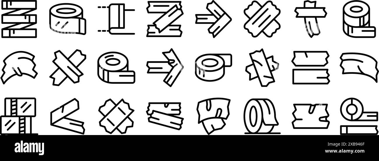 duct tape icons set. Set of different types of adhesive tape rolls and ...