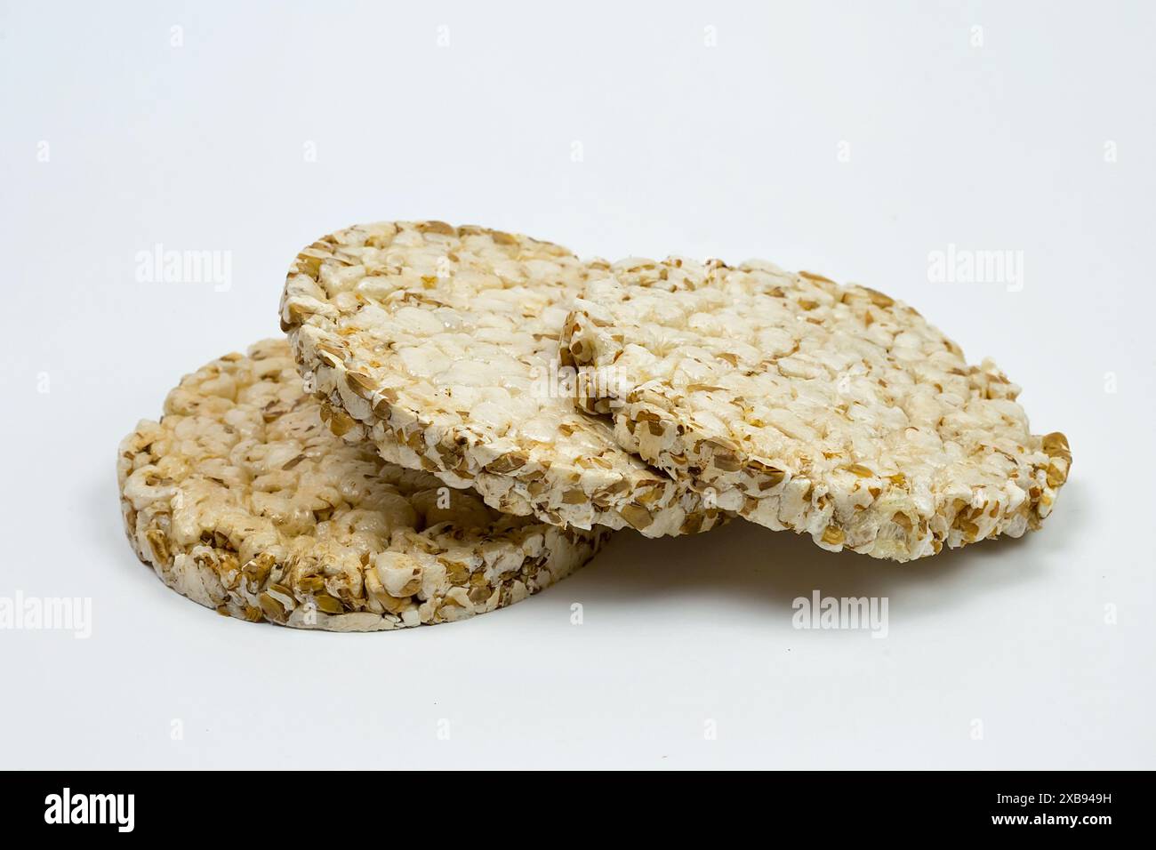 rice bread on a white background, bread made from rice flakes Stock ...