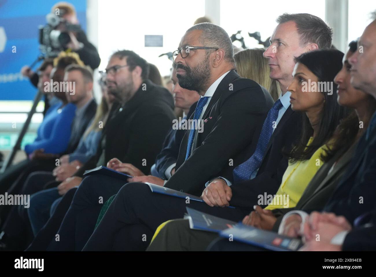 (Centre, left to right) Home Secretary James Cleverly, Chancellor of ...