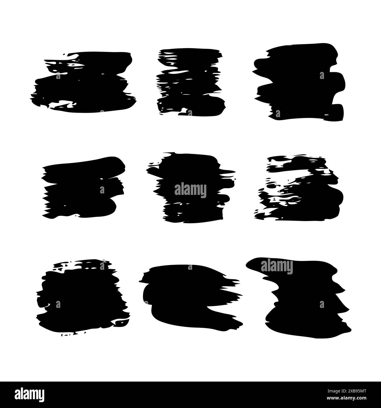 Sketch Scribble Smears. Set of nine Hand drawn Paint Scribble Stains ...