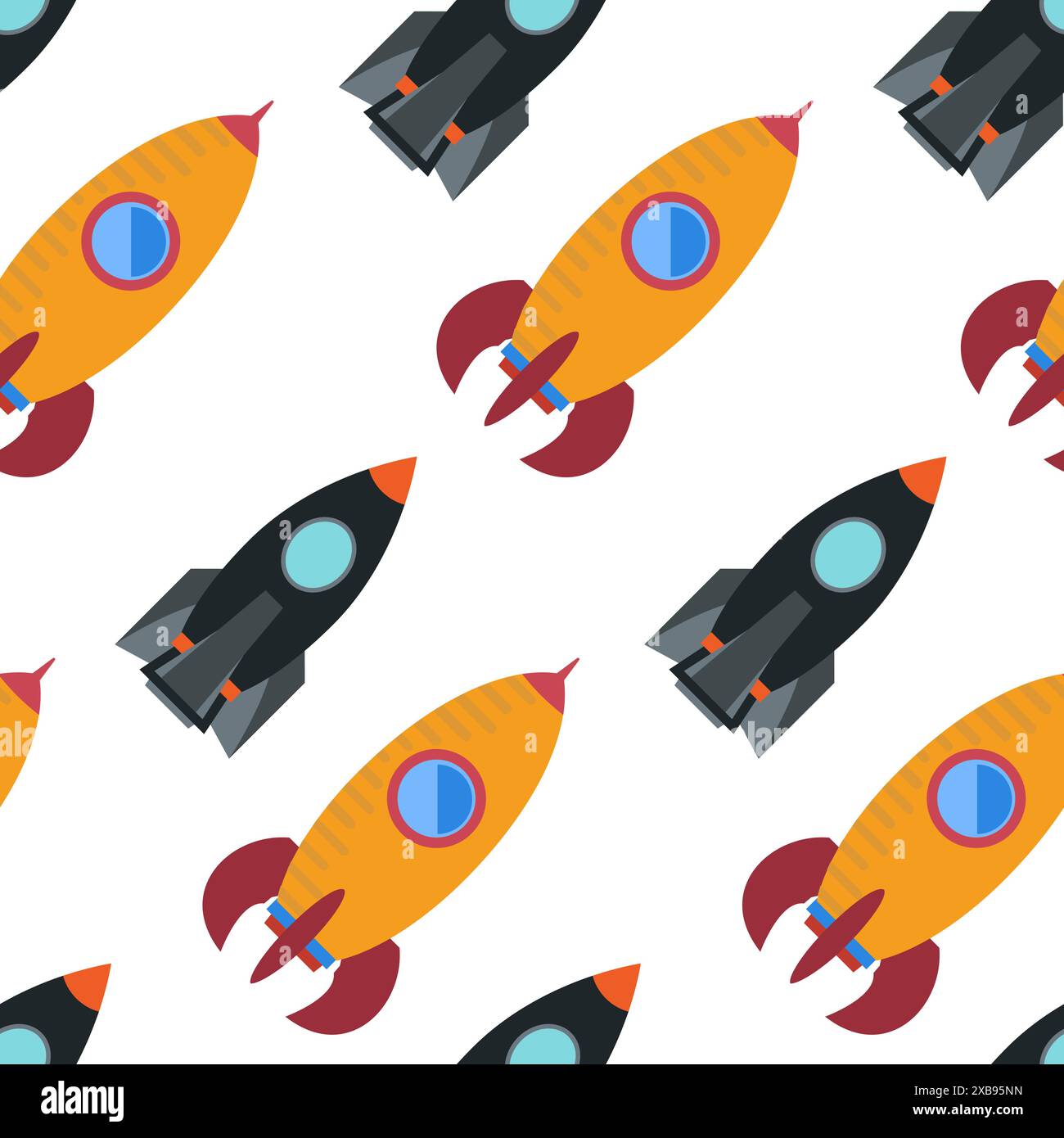 Seamless pattern with space rocket. Vector illustration Stock Vector ...