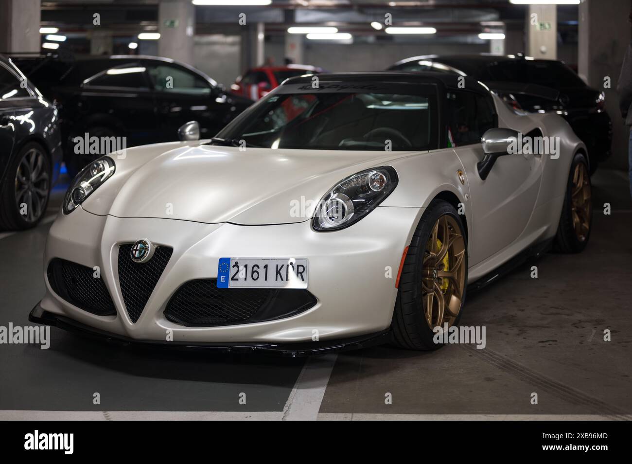 Detail of the impressive and exclusive Italian sports car Alfa Romeo 4C ...