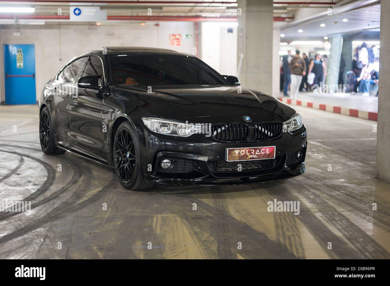 Impressive black German sports car BMW 4 series F36 Gran Coupe in the ...