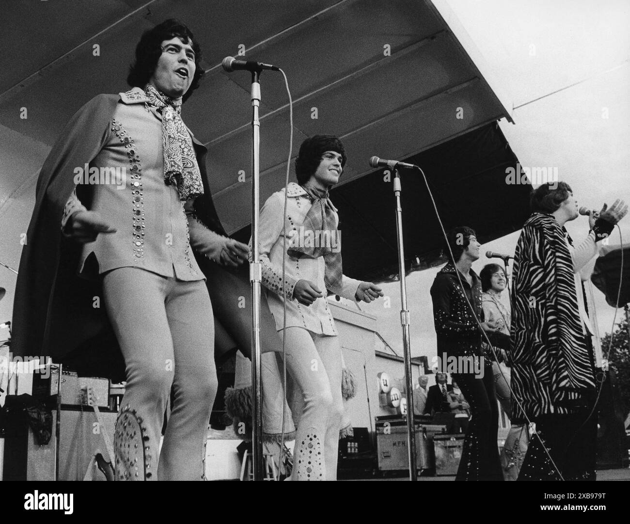 The Osmonds American family group music during concert tour in Sweden ...