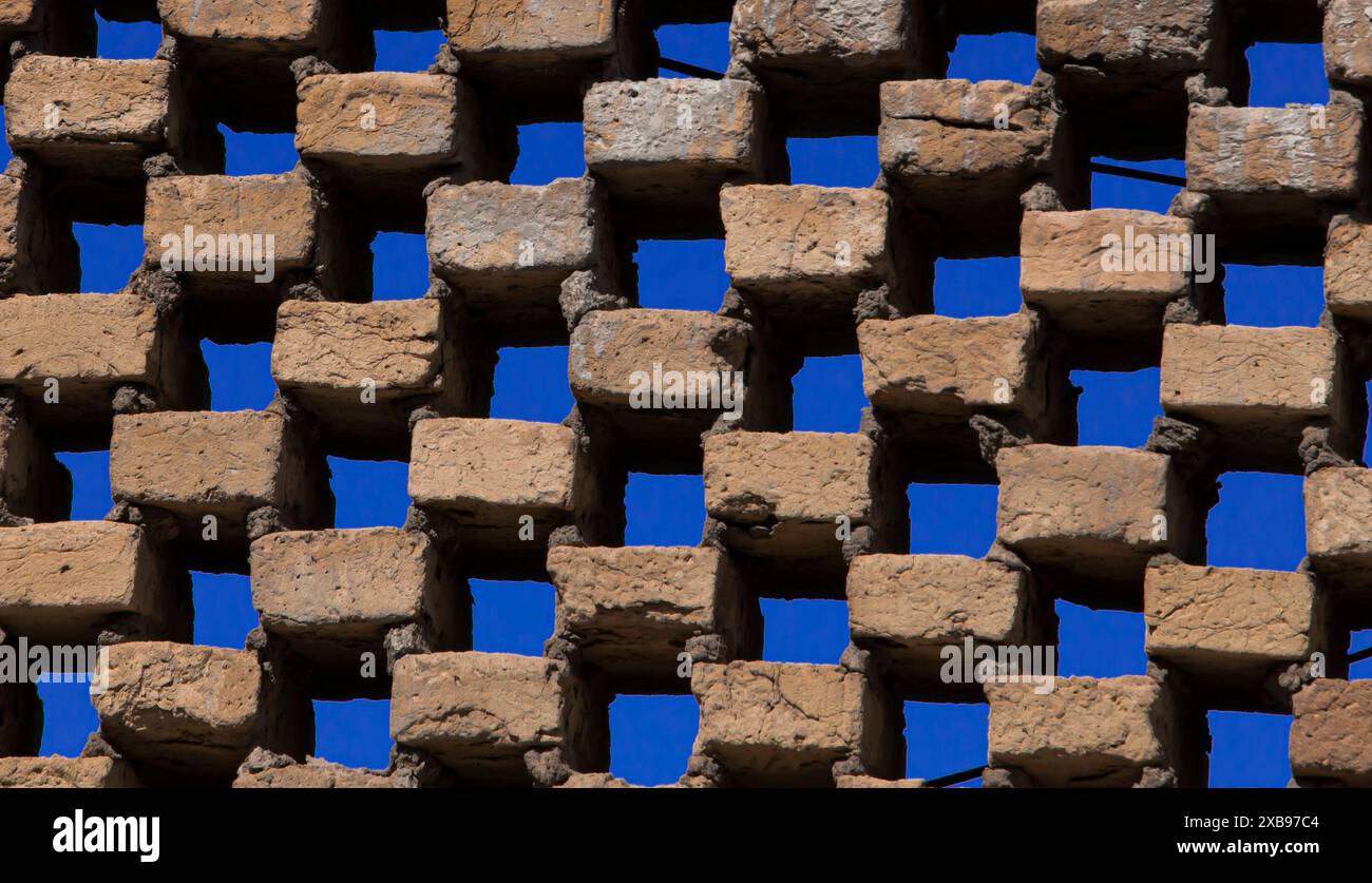 Beautiful brick structure reflects blue sky Stock Photo - Alamy