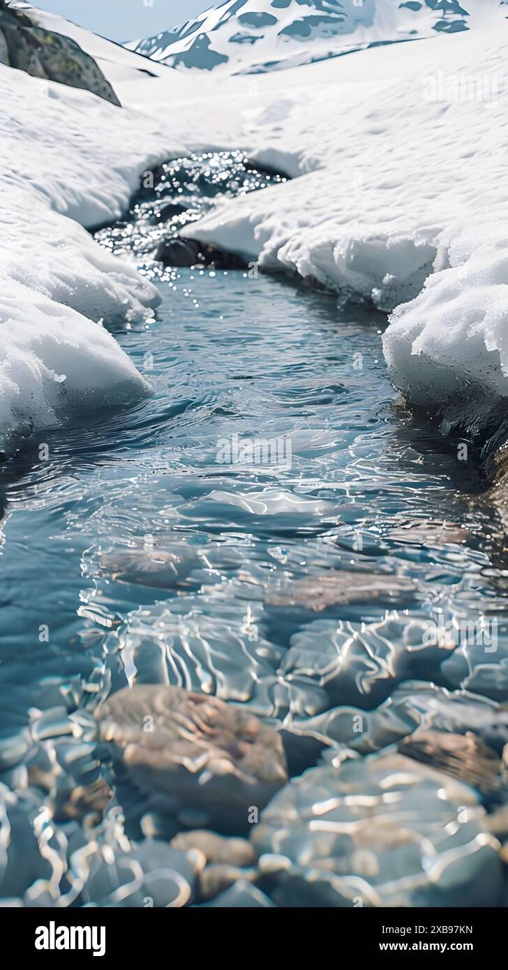 Stream flows through glacier hi-res stock photography and images - Alamy