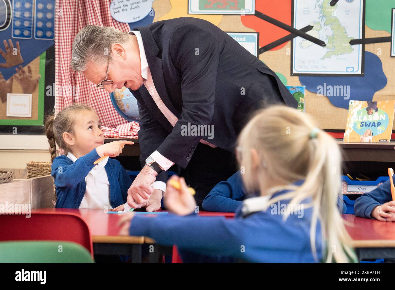 Labour Party leader Sir Keir Starmer during a visit to Whale Hill ...