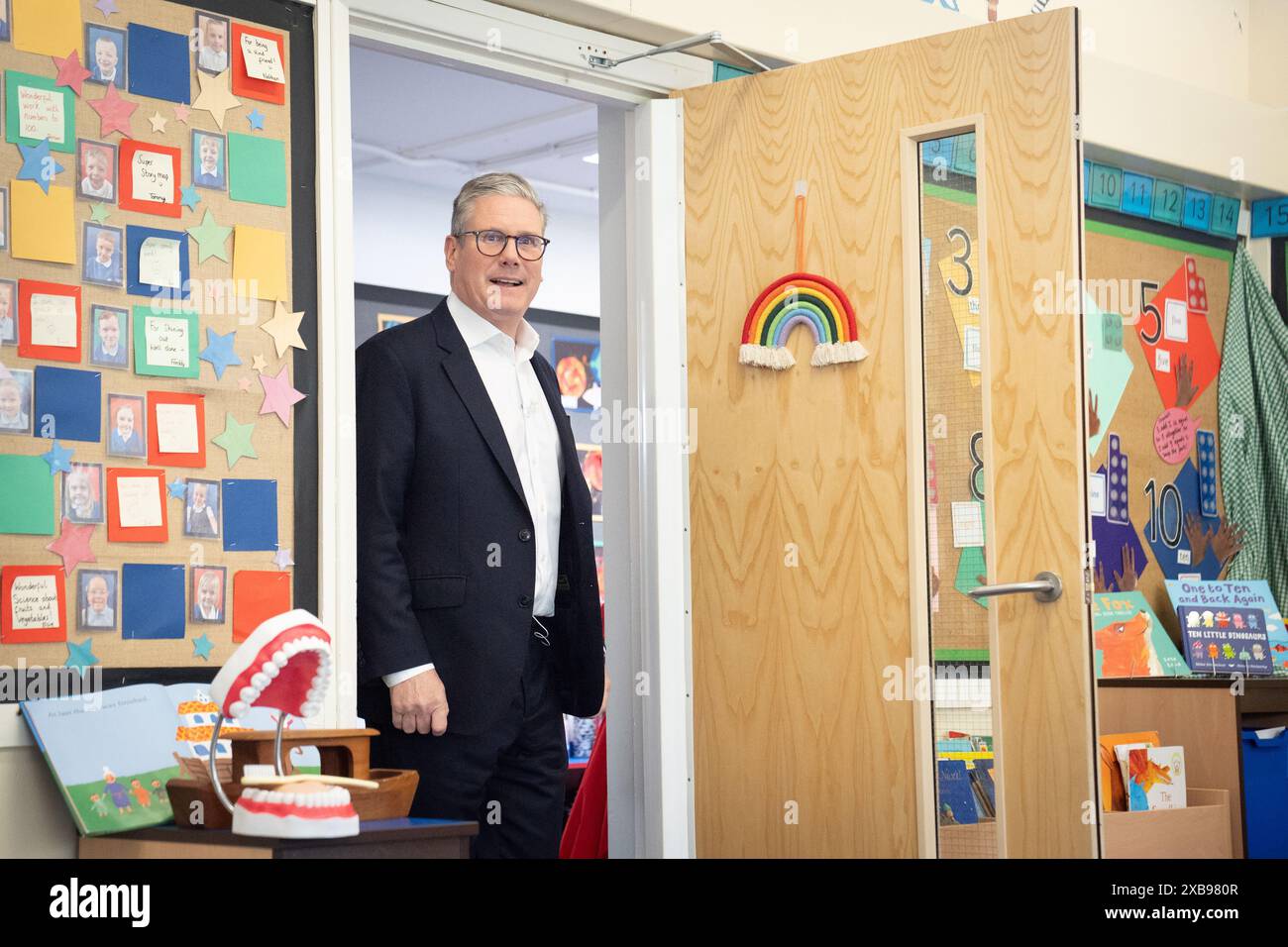 Labour Party leader Sir Keir Starmer during a visit to Whale Hill ...