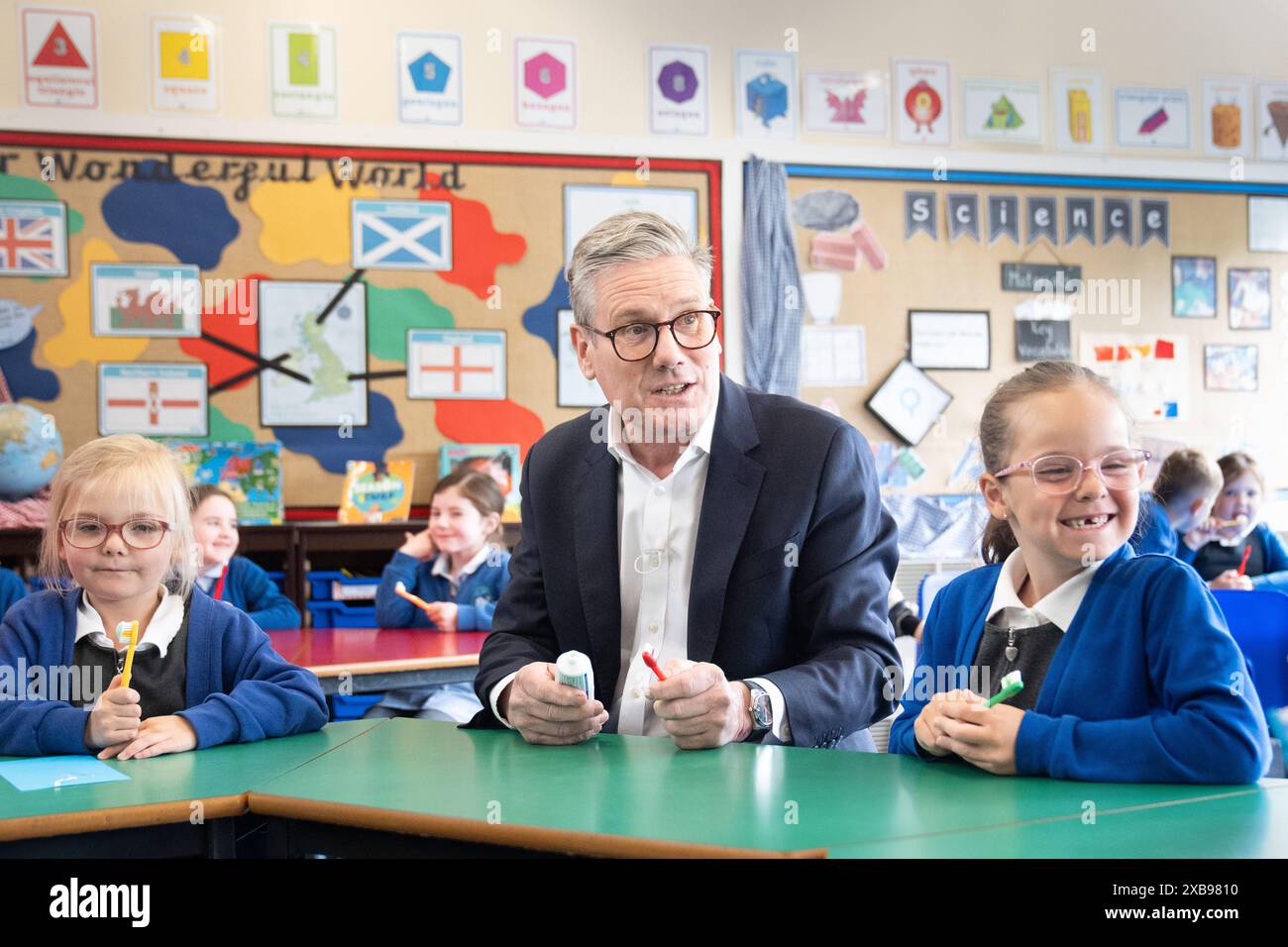 Labour Party leader Sir Keir Starmer during a visit to Whale Hill ...