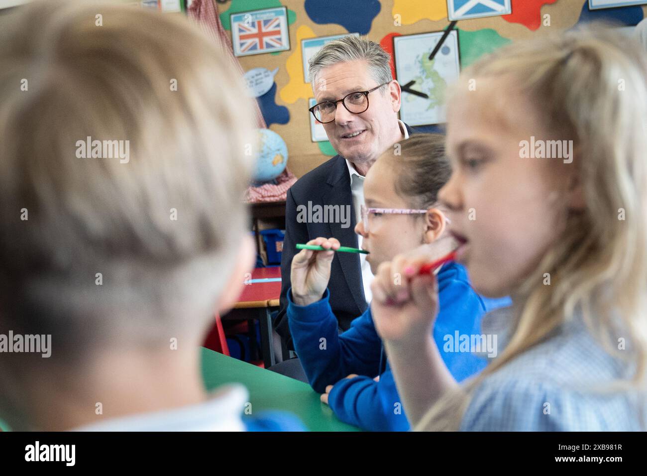 Labour Party leader Sir Keir Starmer during a visit to Whale Hill ...