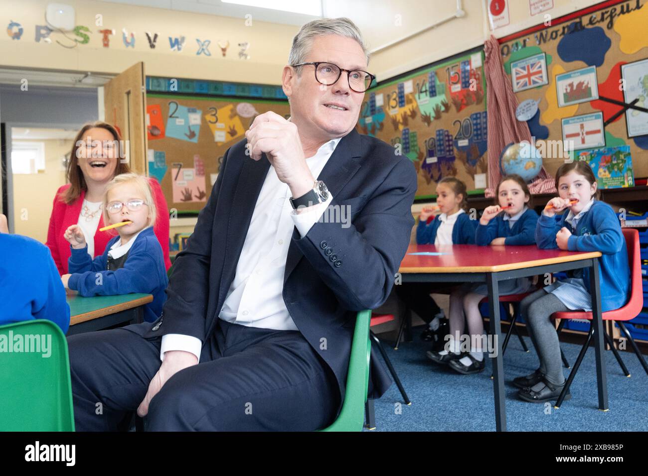 Labour Party leader Sir Keir Starmer during a visit to Whale Hill ...