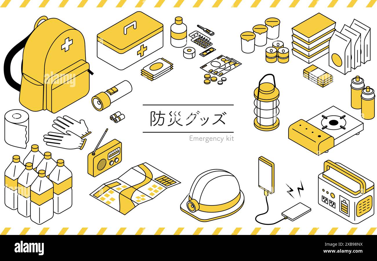 Isometric illustration set of emergency kit, Vector Illustration Stock ...