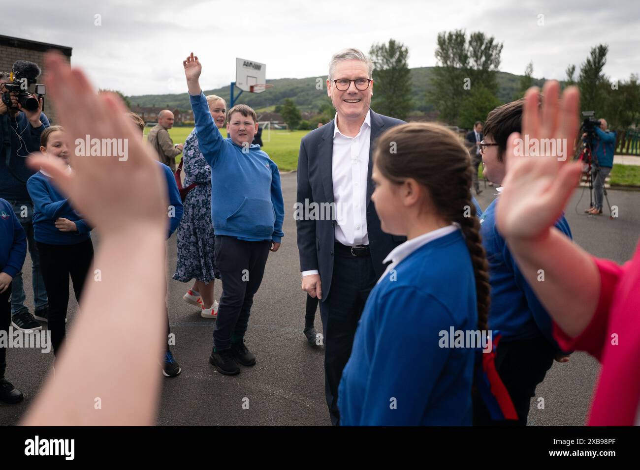 Labour Party leader Sir Keir Starmer during a visit to Whale Hill ...