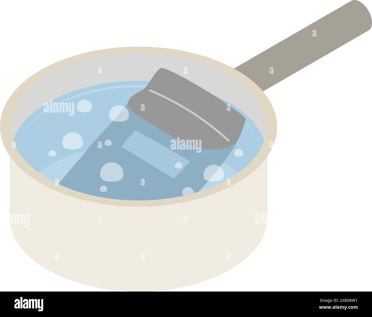Illustration of heating a retort pouch in a pot, Vector Illustration ...