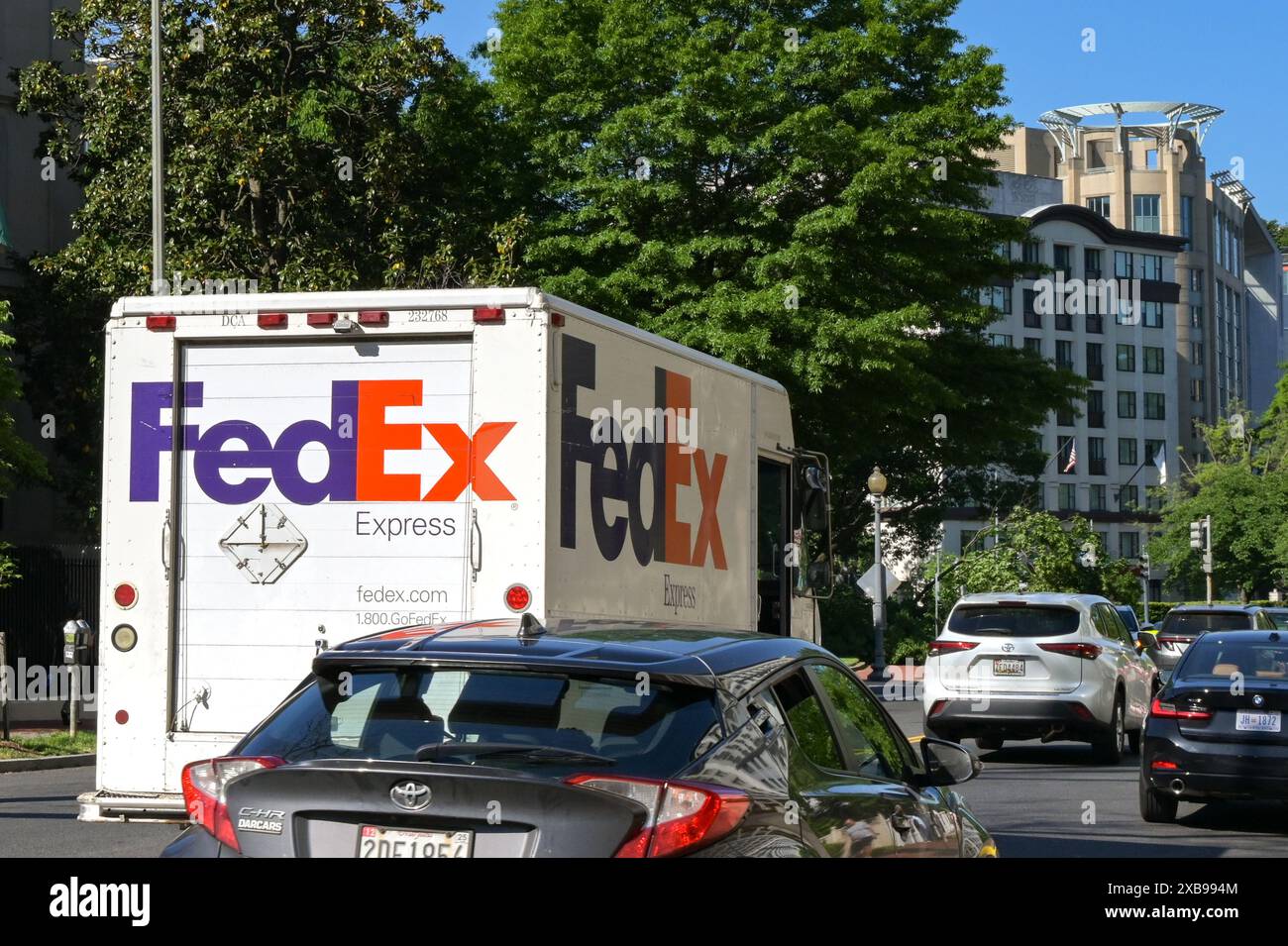 Washington DC, USA - 3 May 2024: Delivery van used by Federal Express ...