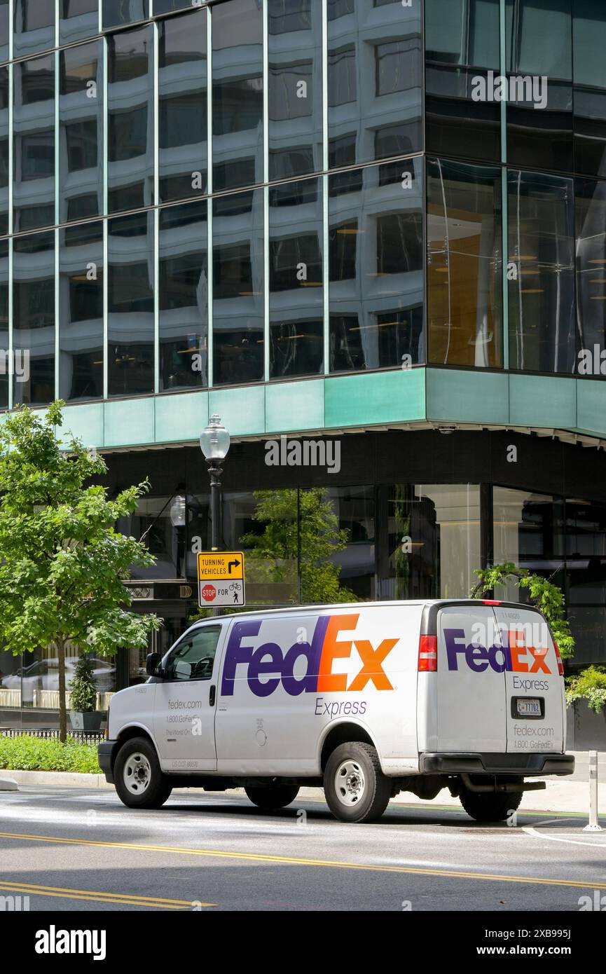 Washington DC, USA - 3 May 2024: Delivery van used by Federal Express ...