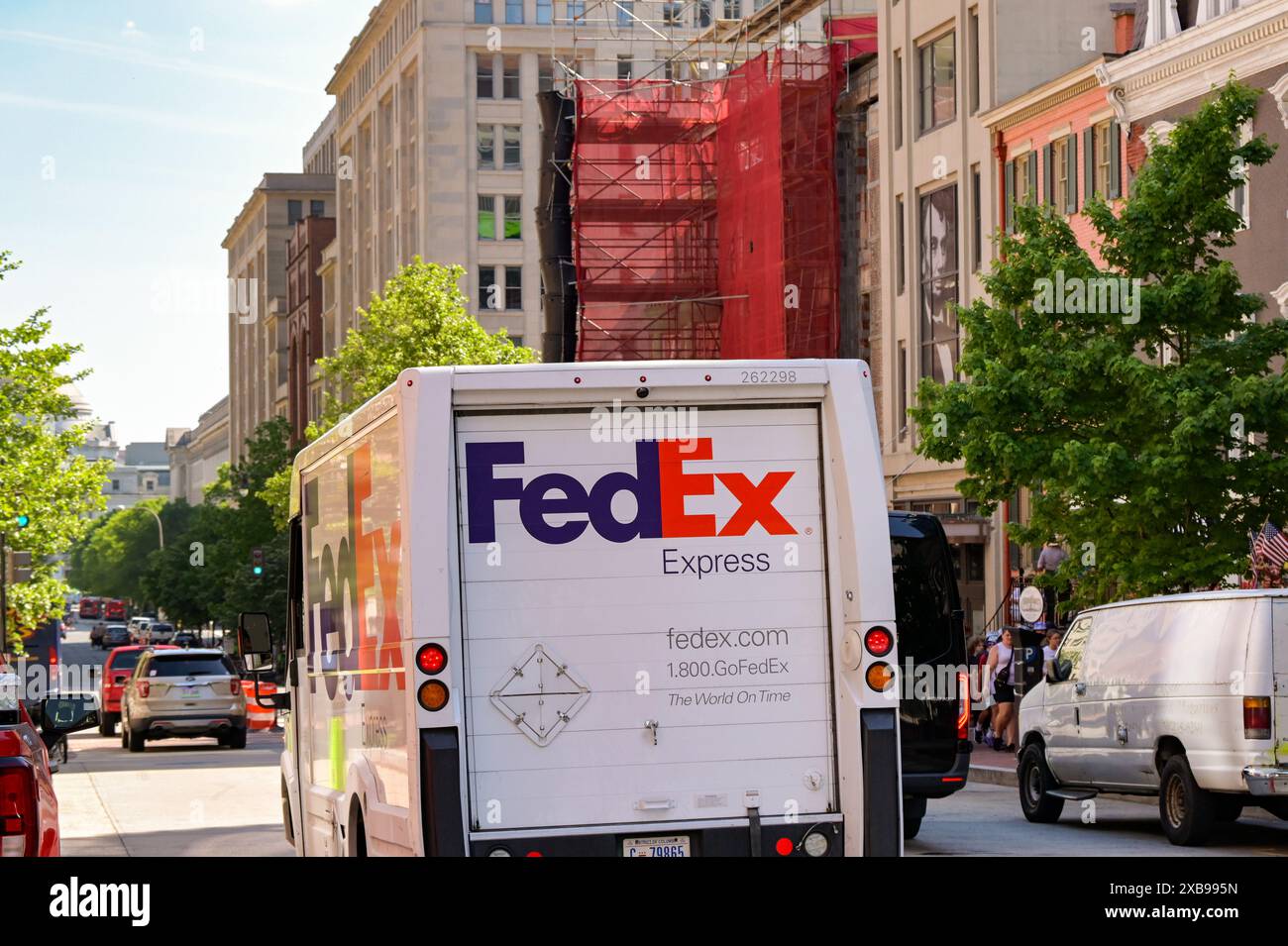 Washington DC, USA - 3 May 2024: Delivery van used by Federal Express ...