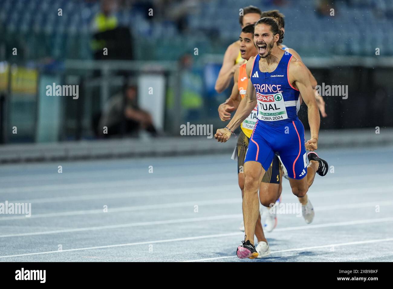 Rome, Italy, June 9th 2024: Gabriel Tual (France) celebrates winning ...
