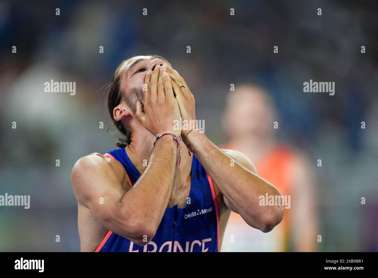 Rome, Italy, June 9th 2024: Gabriel Tual (France) celebrates winning ...