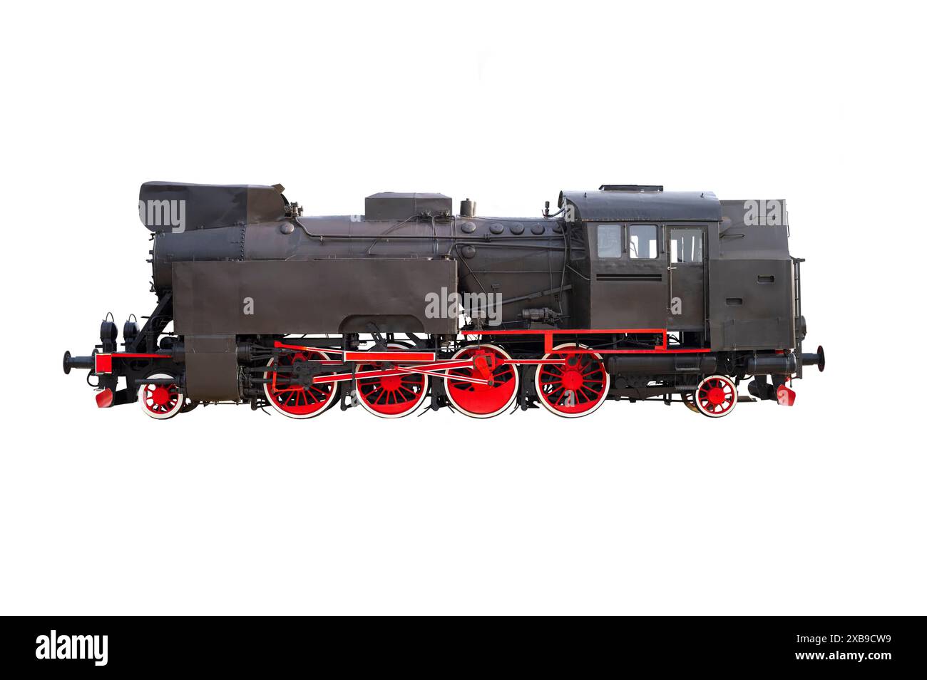 vintage steam locomotive isolated on white background Stock Photo - Alamy