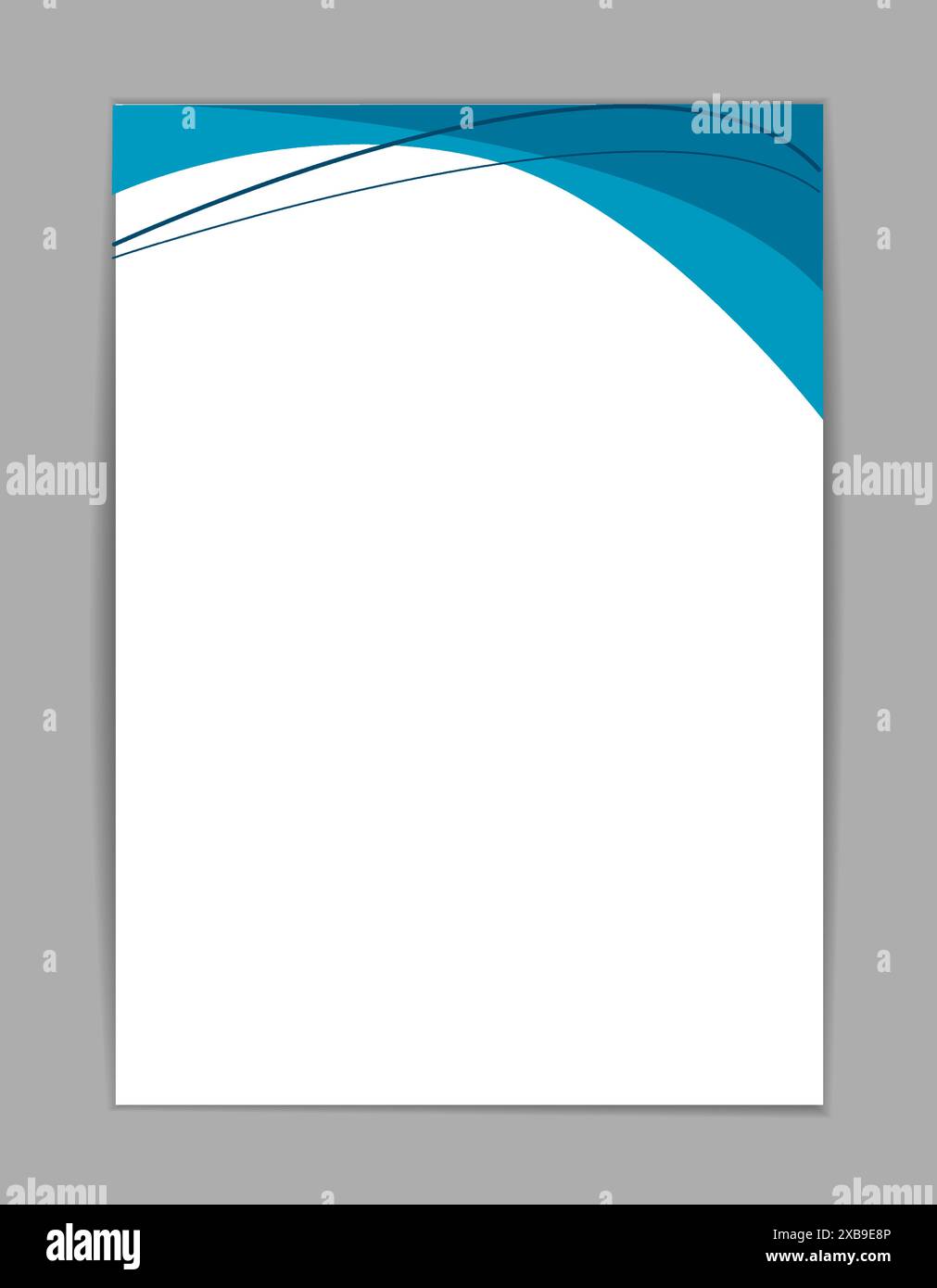 A4 invoice template with minimalist design. border gradient blue wave ...