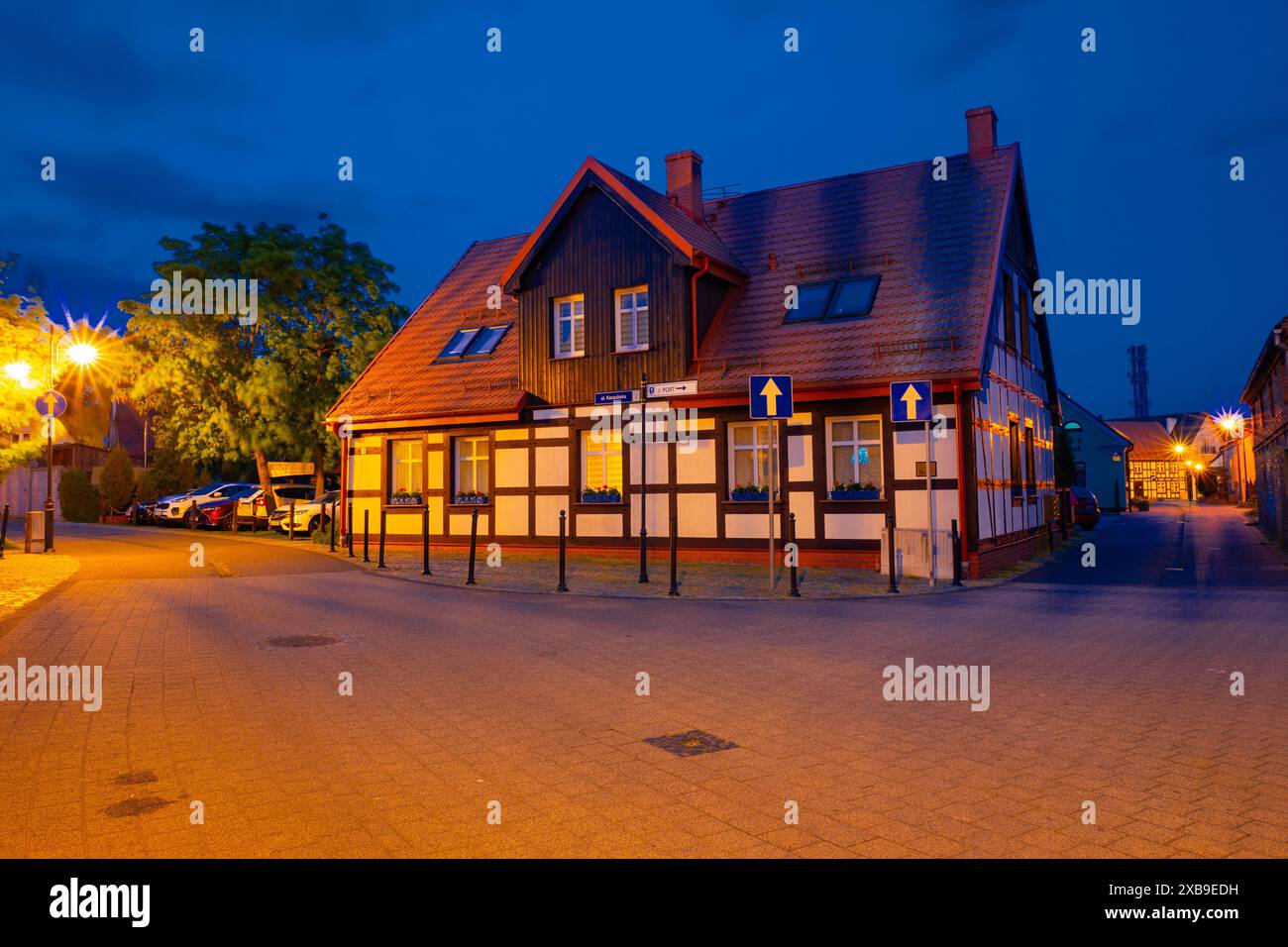 2022-06-02 evening streets in the historical part of the city ustka ...