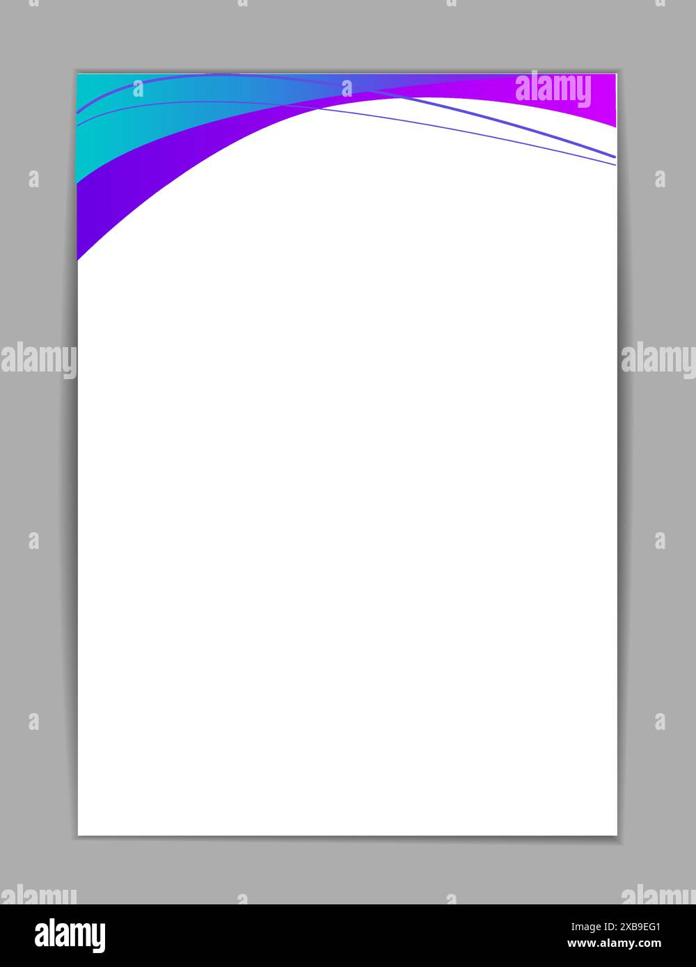 A4 invoice template, minimalist design. border gradient blue and purple ...