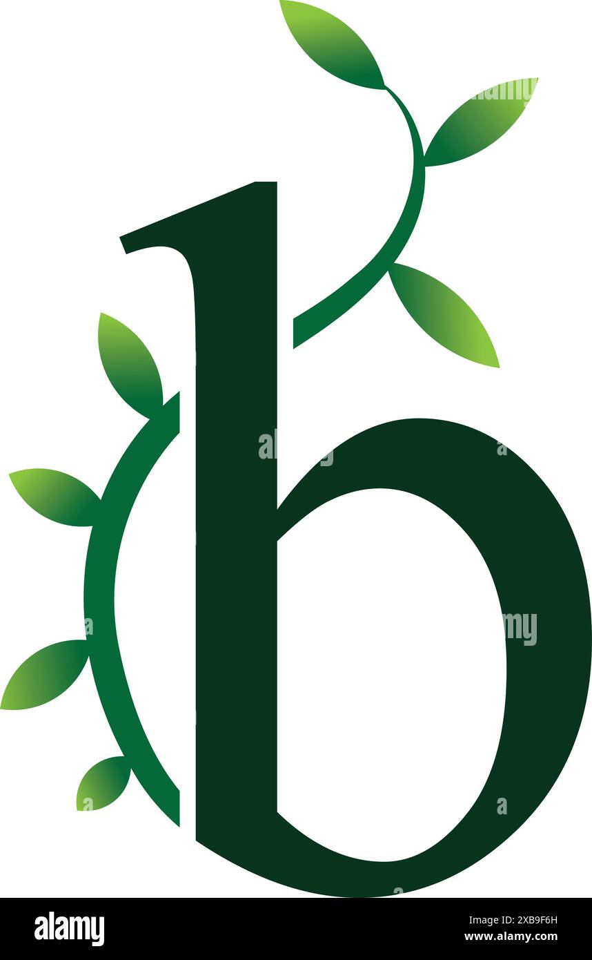 B Leaf Logo Desing Inspiration. - vector Stock Vector Image & Art - Alamy