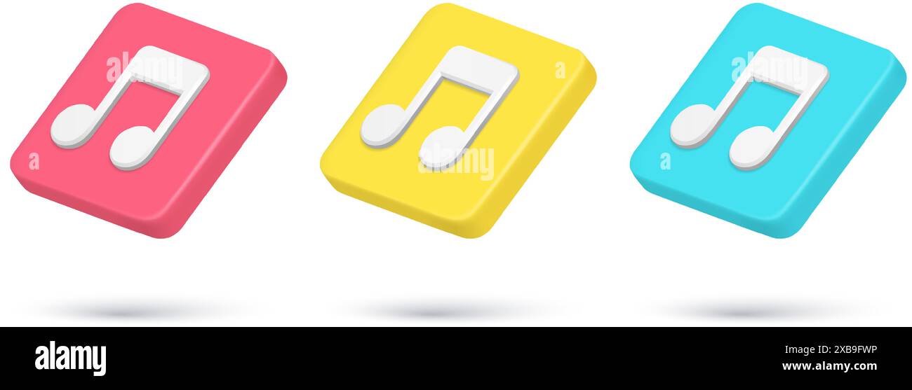 Realistic 3d icon quick tips musical notes internet notification ...