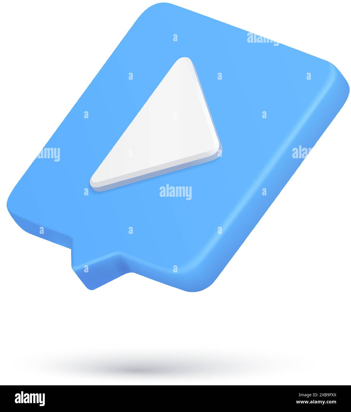 Isometric video audio play triangle button 3d icon quick tips ...