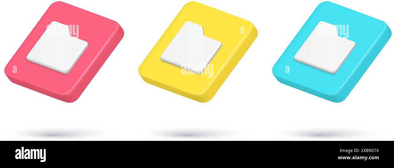 Realistic 3d icon folder cyberspace archive information storage quick tips collection vector ...