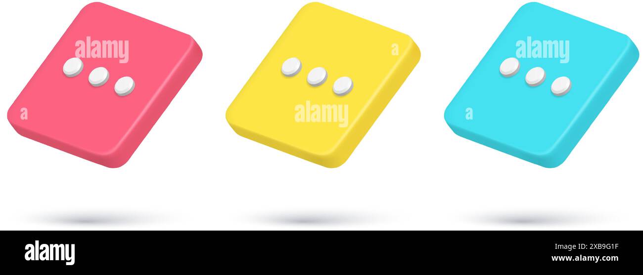 Collection realistic chat box with three dots thinking bubble social ...