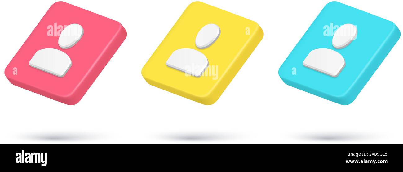 Collection minimalist user member new friend request 3d icon quick tips ...