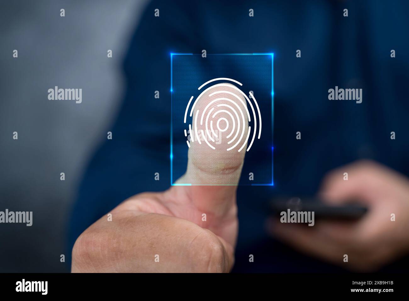 Biometric Cyber Security System And Access Control Concept Businessman Access Security Personal