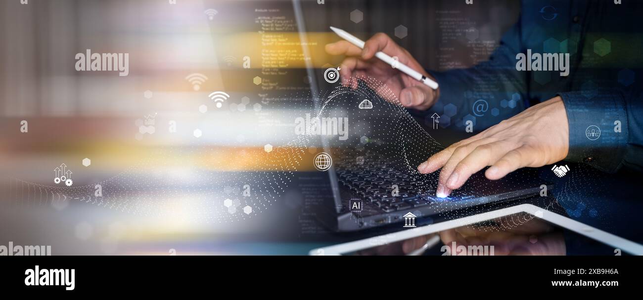 Data Science and engineering, digital technology, futuristic tech ...