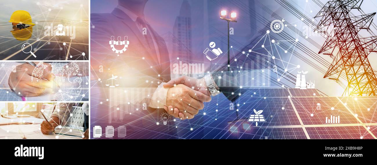 Electrical Engineer Technician and CEO executive business people making ...