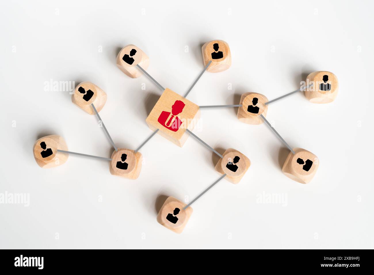 HR human resources management concept. Manager icon on wooden block ...