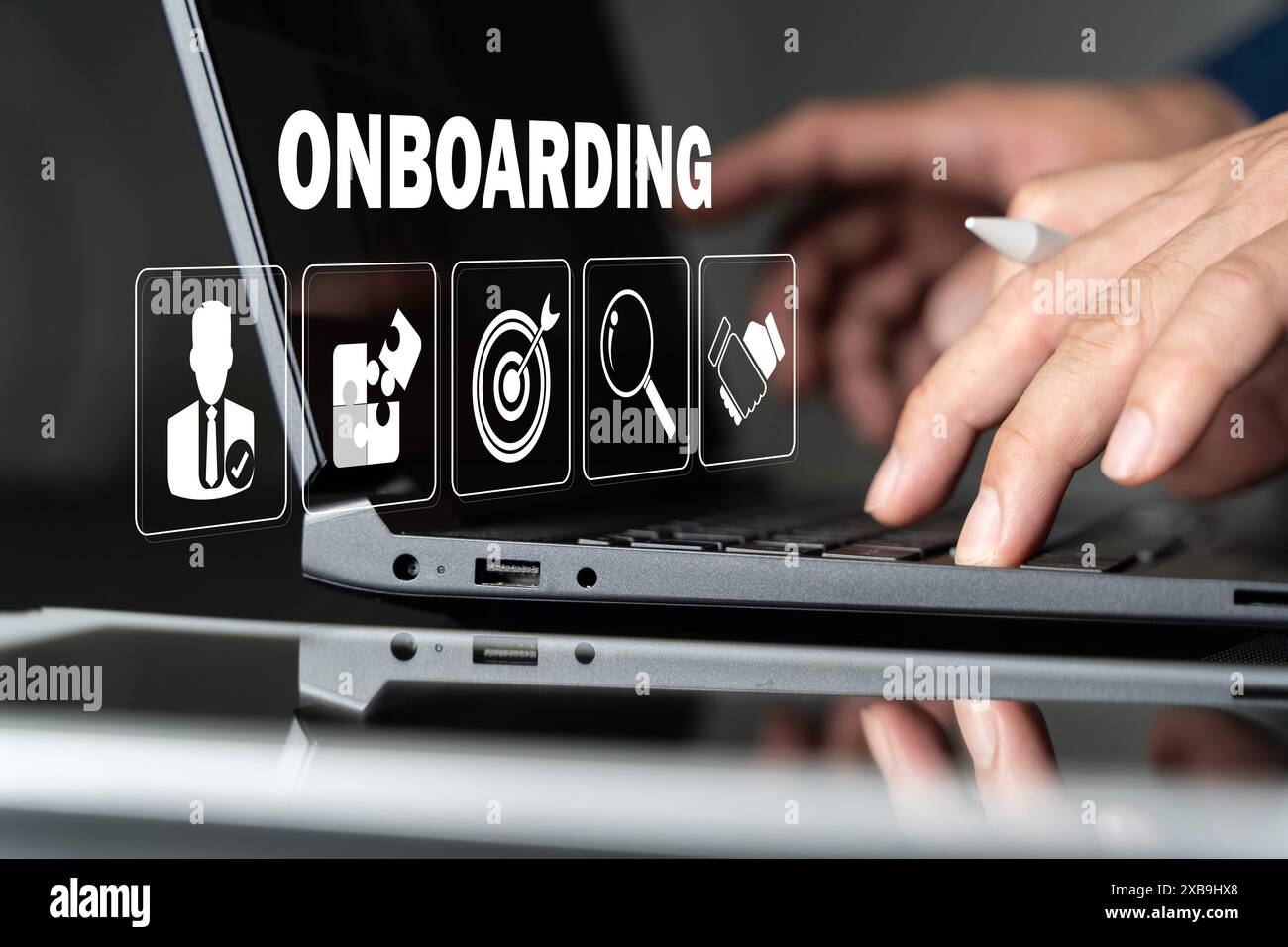 Onboarding new employee process concept. Human resources business to ...