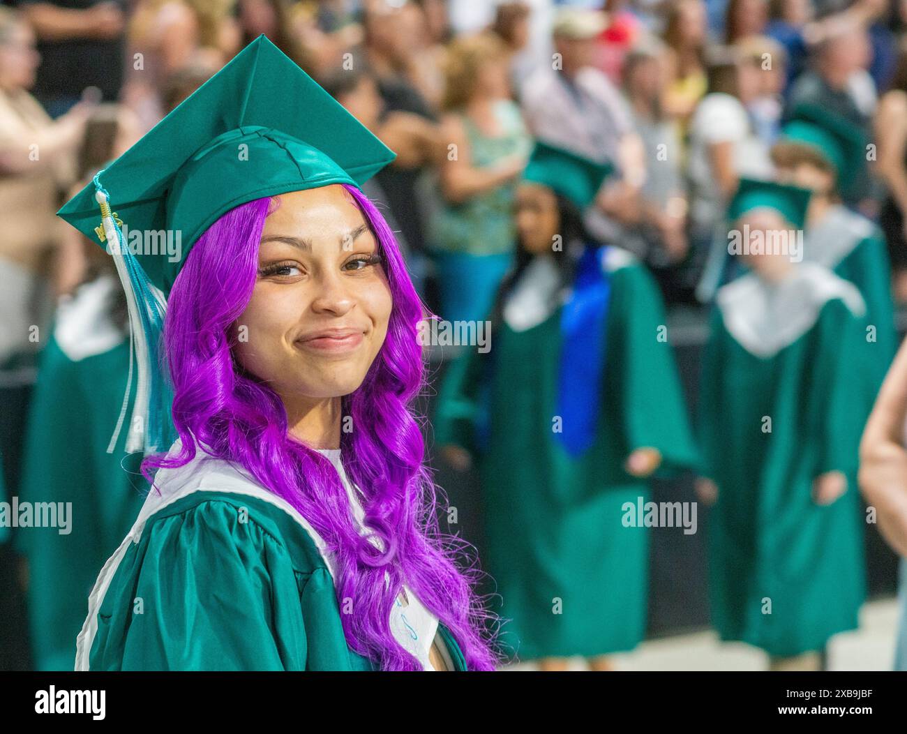 Graduates walk to their seats during The Bucks County Technical High ...