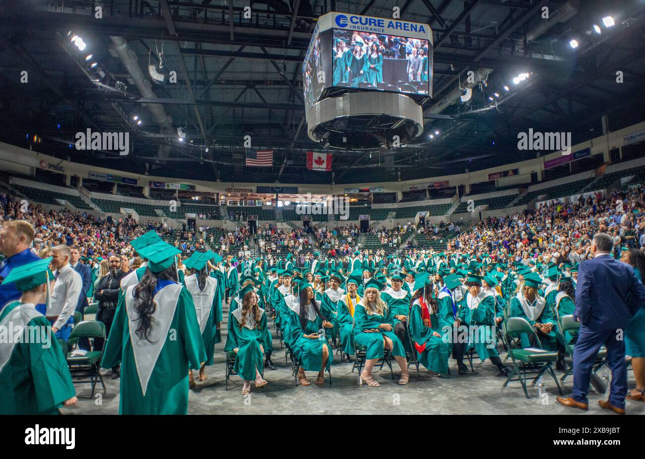 Graduates walk to their seats during The Bucks County Technical High ...