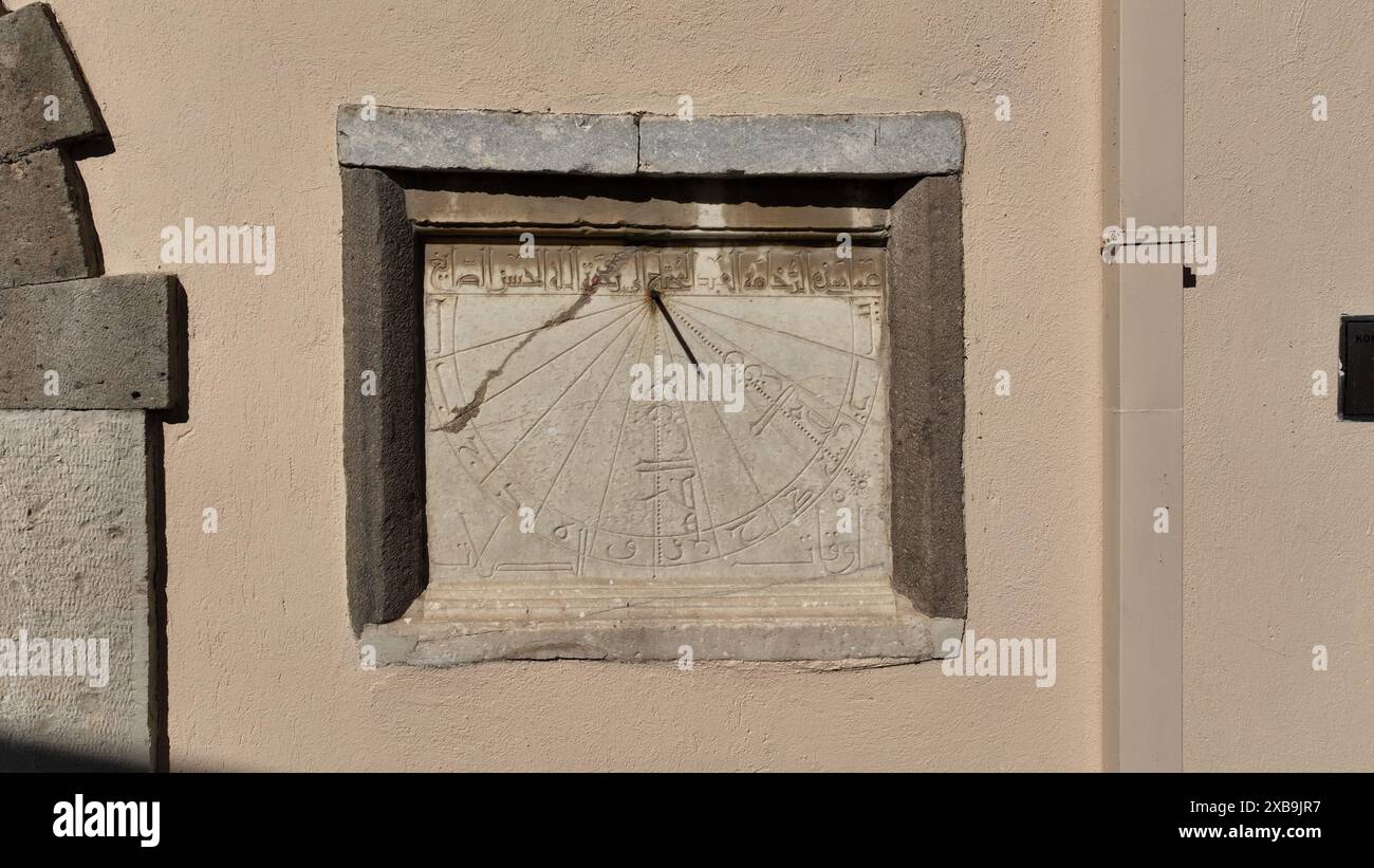 The sundial is located on the south wall of Konya Haci Hasan Mosque ...