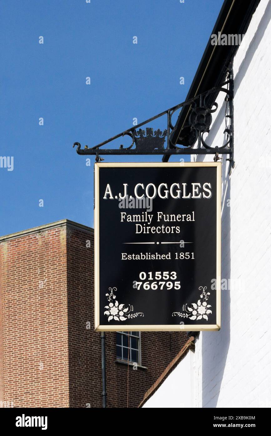 Sign for A J Coggles independent family funeral directors in King's ...
