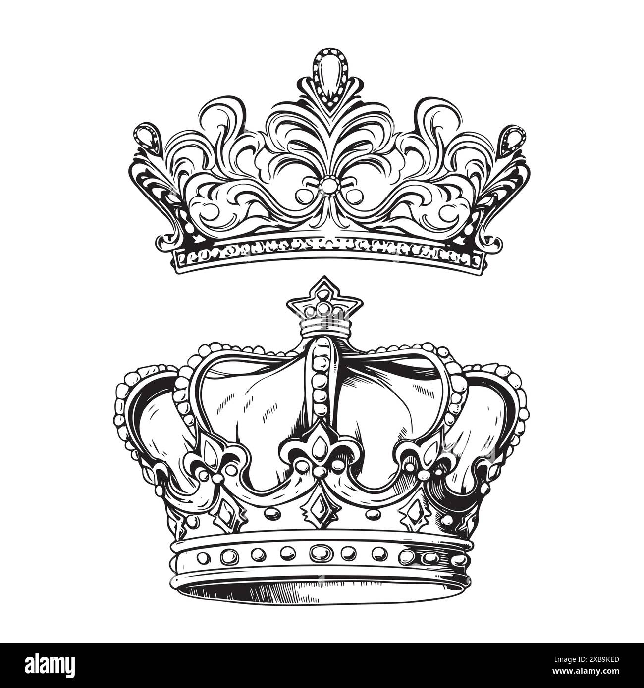 Crowns. Vector illustration isolated on white background. vector ...