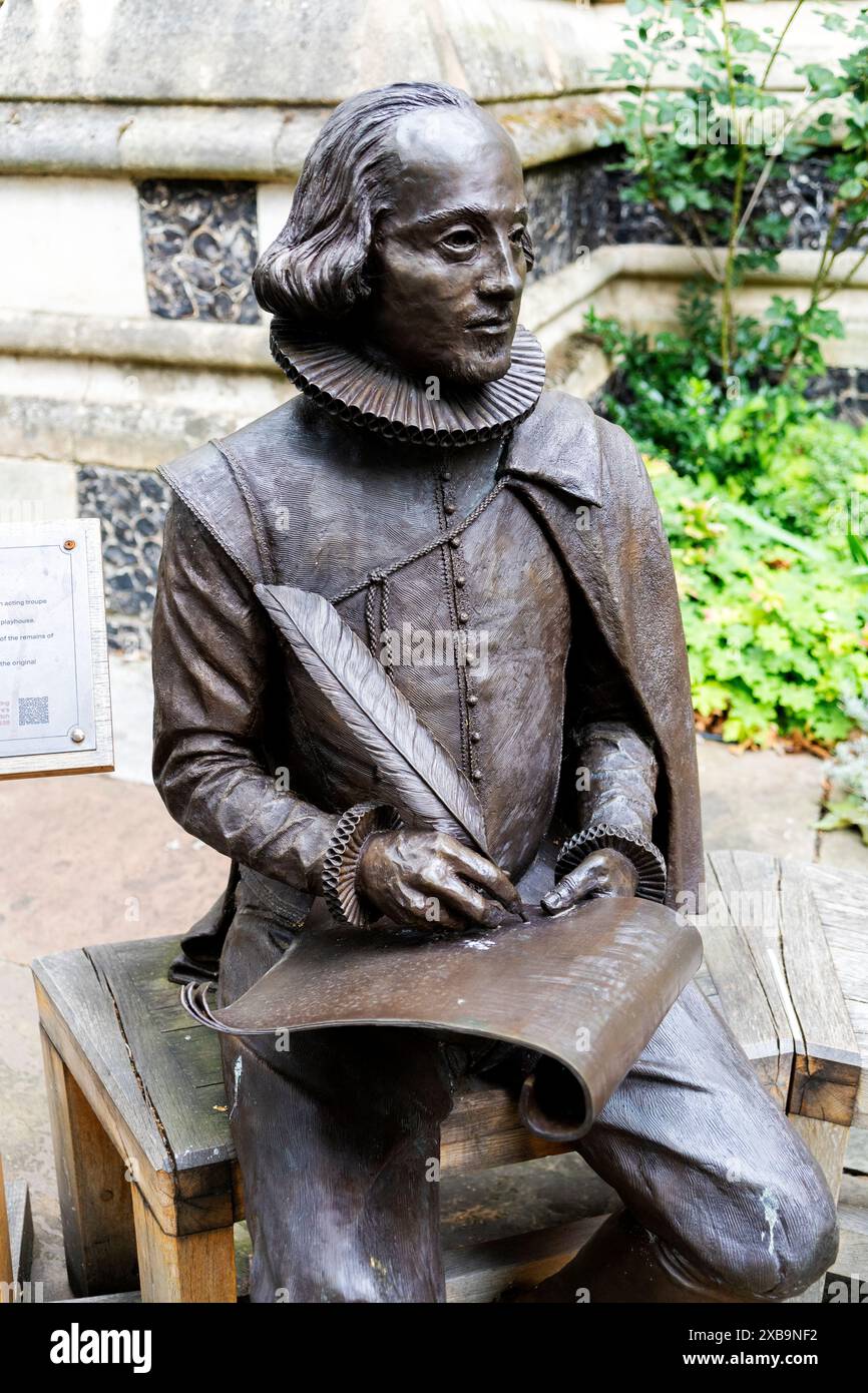 Bronze statue of William Shakespeare sitting on a bench by sculptor ...