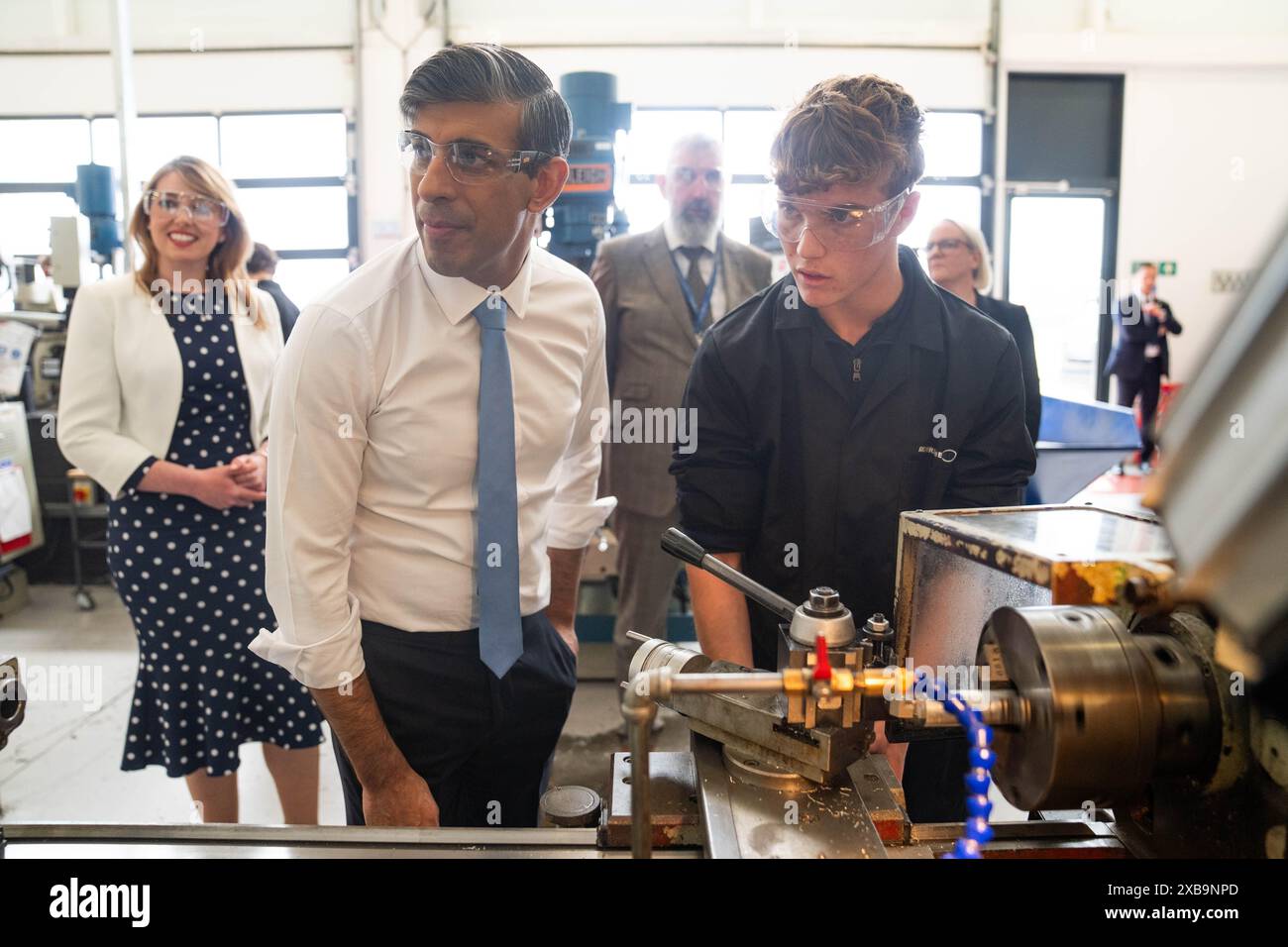 Prime Minister Rishi Sunak during a visit to Silverstone University ...