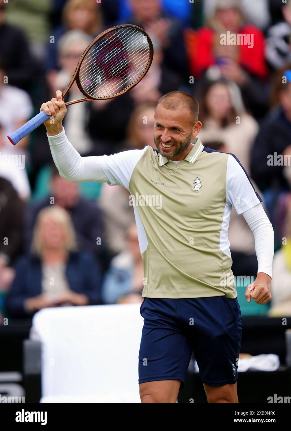 Daniel Evans following his match against Dominic Stricker (not pictured ...