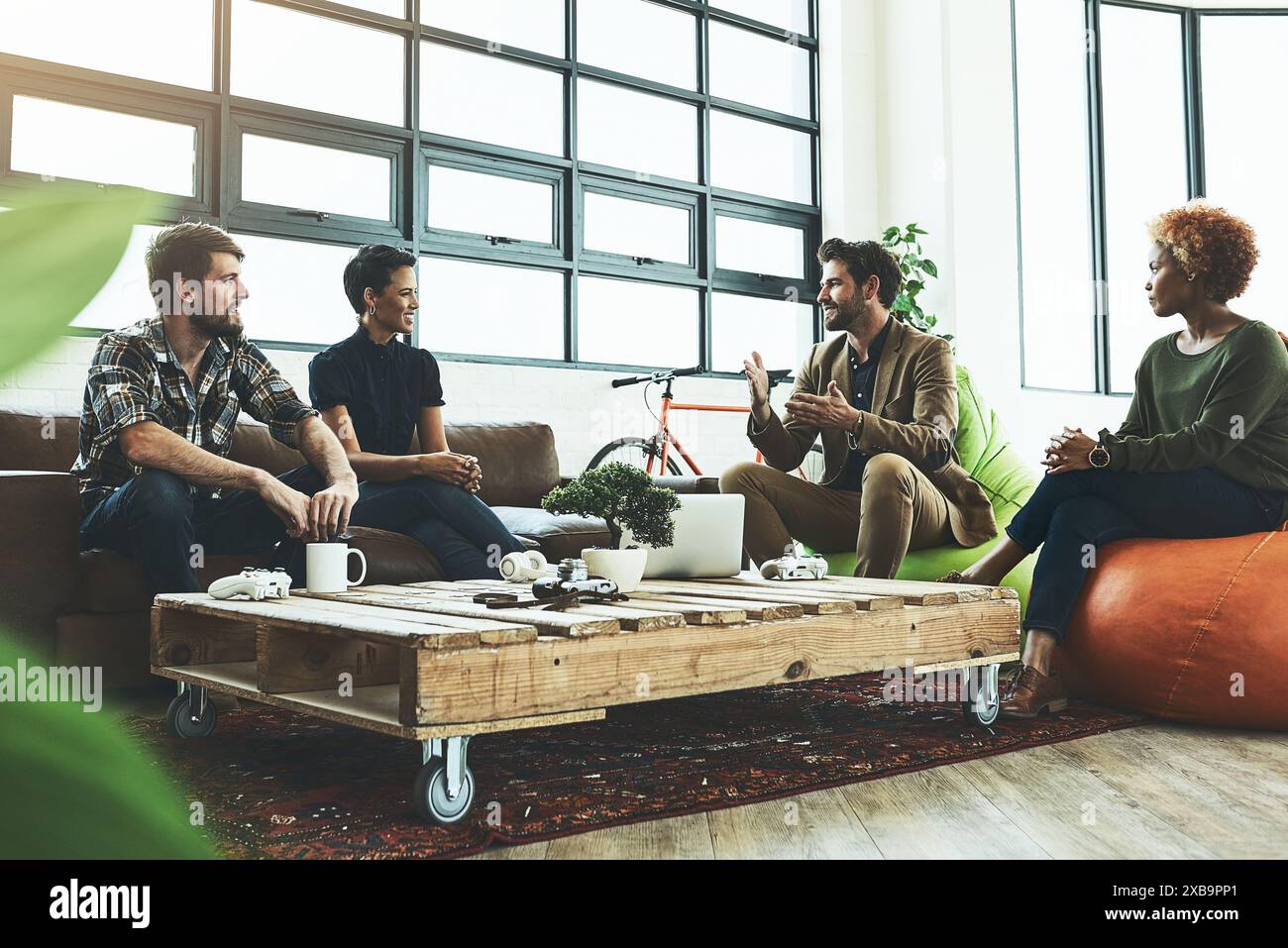 Meeting, collaboration and group of people in office for brainstorming ...