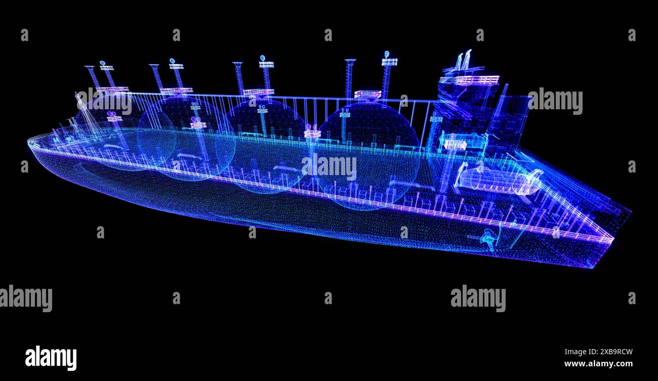 Large gas tanker or LNG carrier. Delivery petrol fuel cargo. Ocean LPG ...