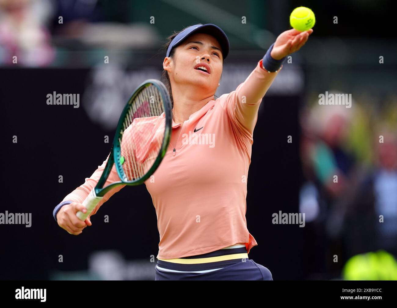 Emma Raducanu in action Ena Shibahara (not pictured) on day two of the ...