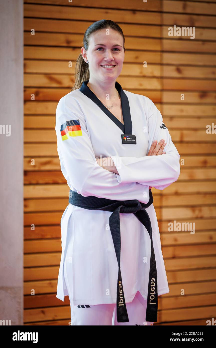 11 June 2024, Bavaria, Nuremberg: Olympia: Press event with taekwondo ...